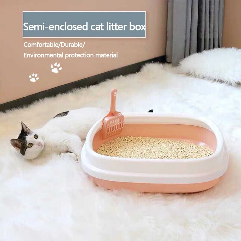 Cat litter box Semi-enclosed cat toilet Splash pro... – Vicedeal