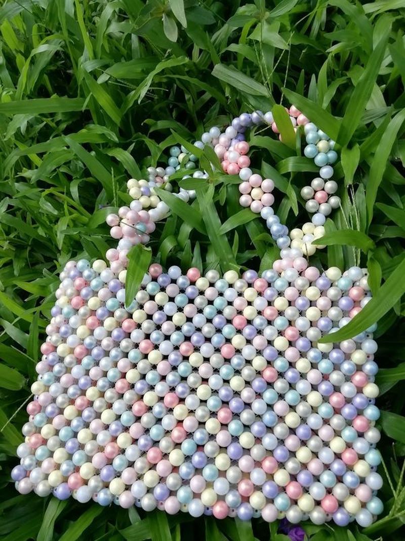 Bead Woven Handbag Original Flower Women's Pea... – Grandado