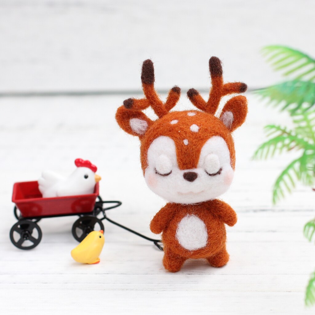 Lovely Sika Deer Needle Felting Kit Animal Wool Fe... – Grandado