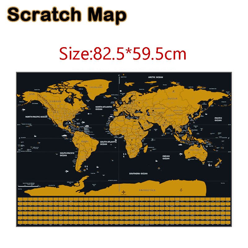 Deluxe Scratch World Travel Map Erasable House Roo... – Grandado