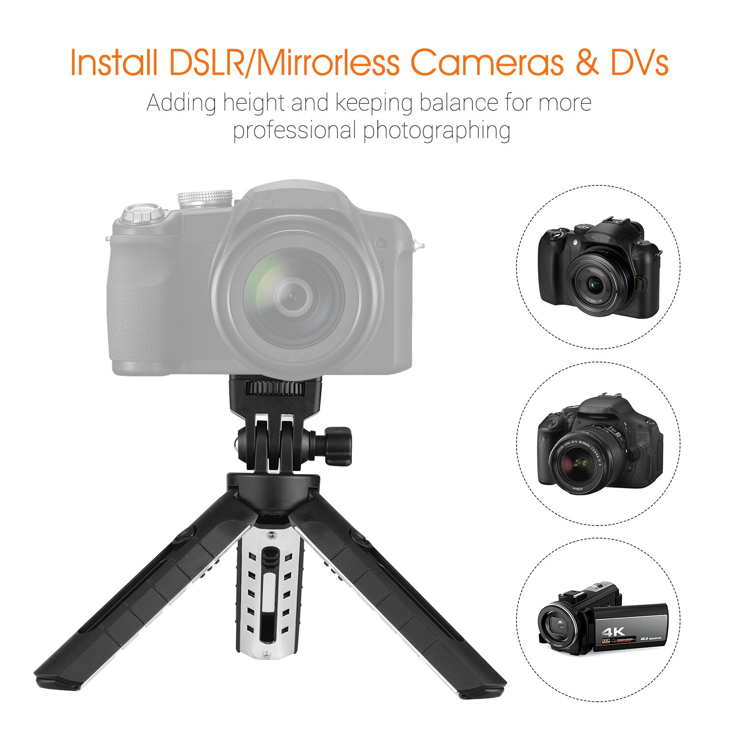 5 niveaus Verstelbare Camera statief voor Mini Tel... – Grandado