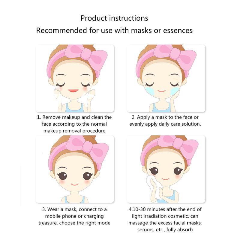 3 color Light Therapy Facial Mask Anti Acne Wrinkl... – Grandado