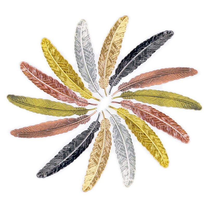 14 Pieces Metal Bookmarks Feather Bookmarks Metal ... – Vicedeal