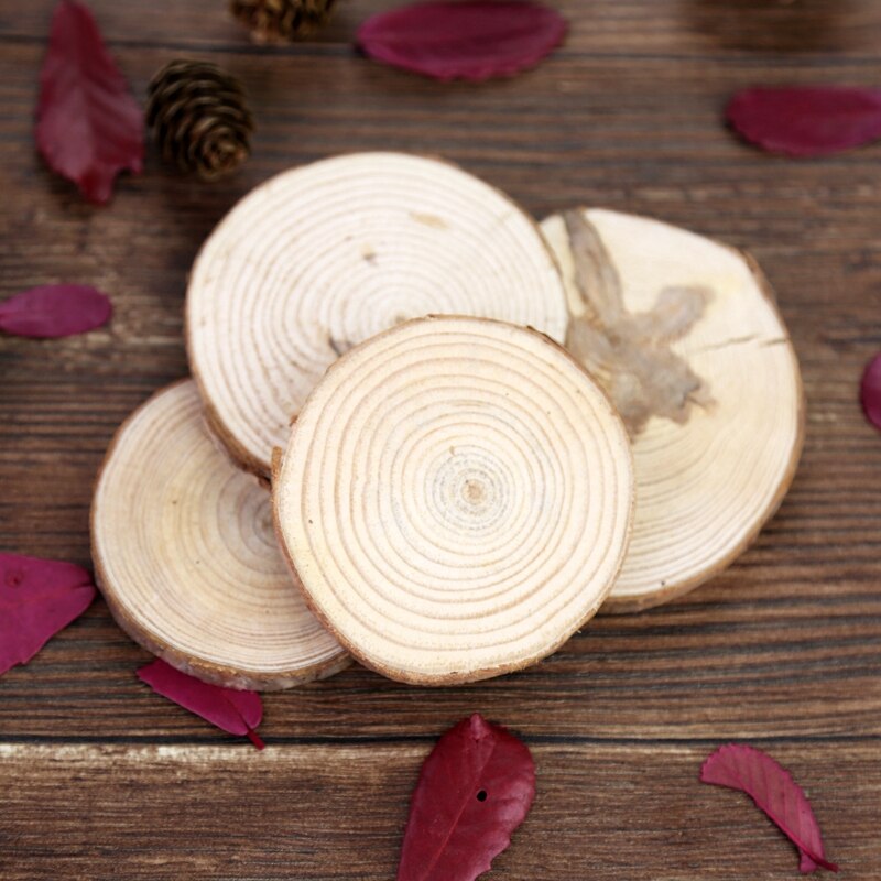 Natural round wood slices logs annual ring wood ch... – Grandado