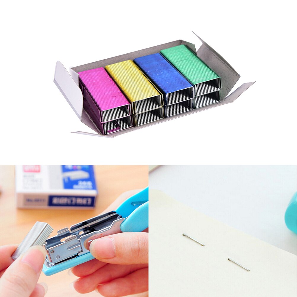 1Pack 12mm Colorful Stainless Steel Staples Office... – Vicedeal