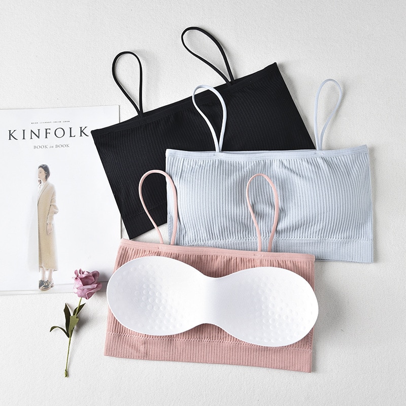 Push Up Thin Strap Sports Bra Women, Wireless Padd... – Grandado