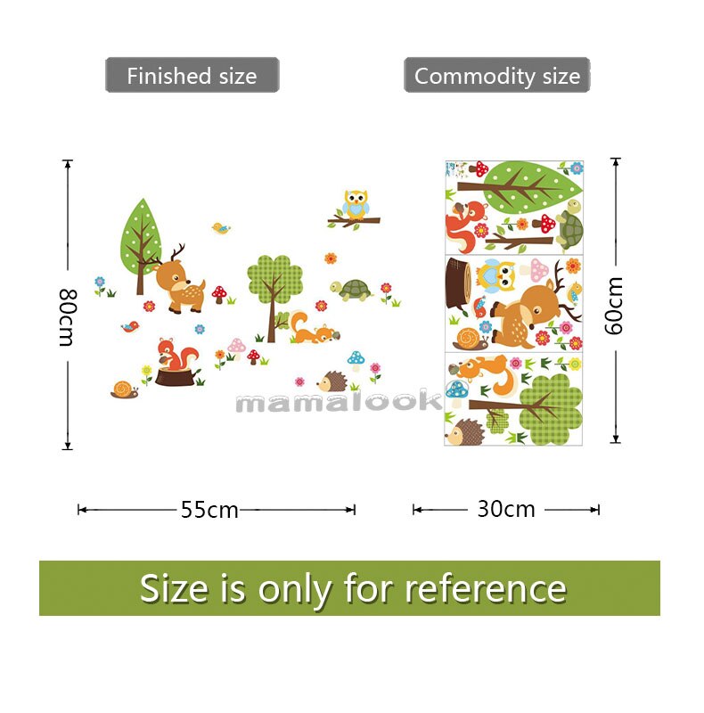 Cartoon Forest animals Wall Sticker kids rooms liv... – Grandado