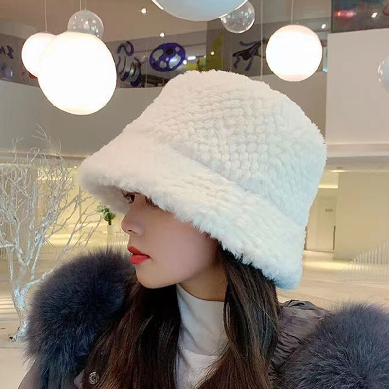 Frauen Verdicken Flache oben eimer Hütte Lamm Woll... – Grandado