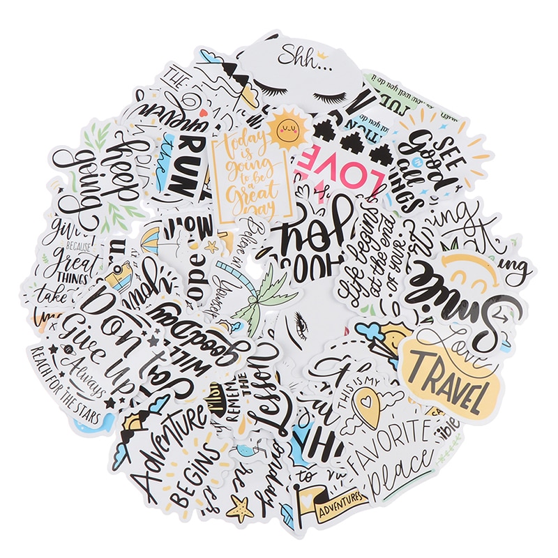 50Pcs Motivational Phrases Quotes Waterproof Stick... – Grandado