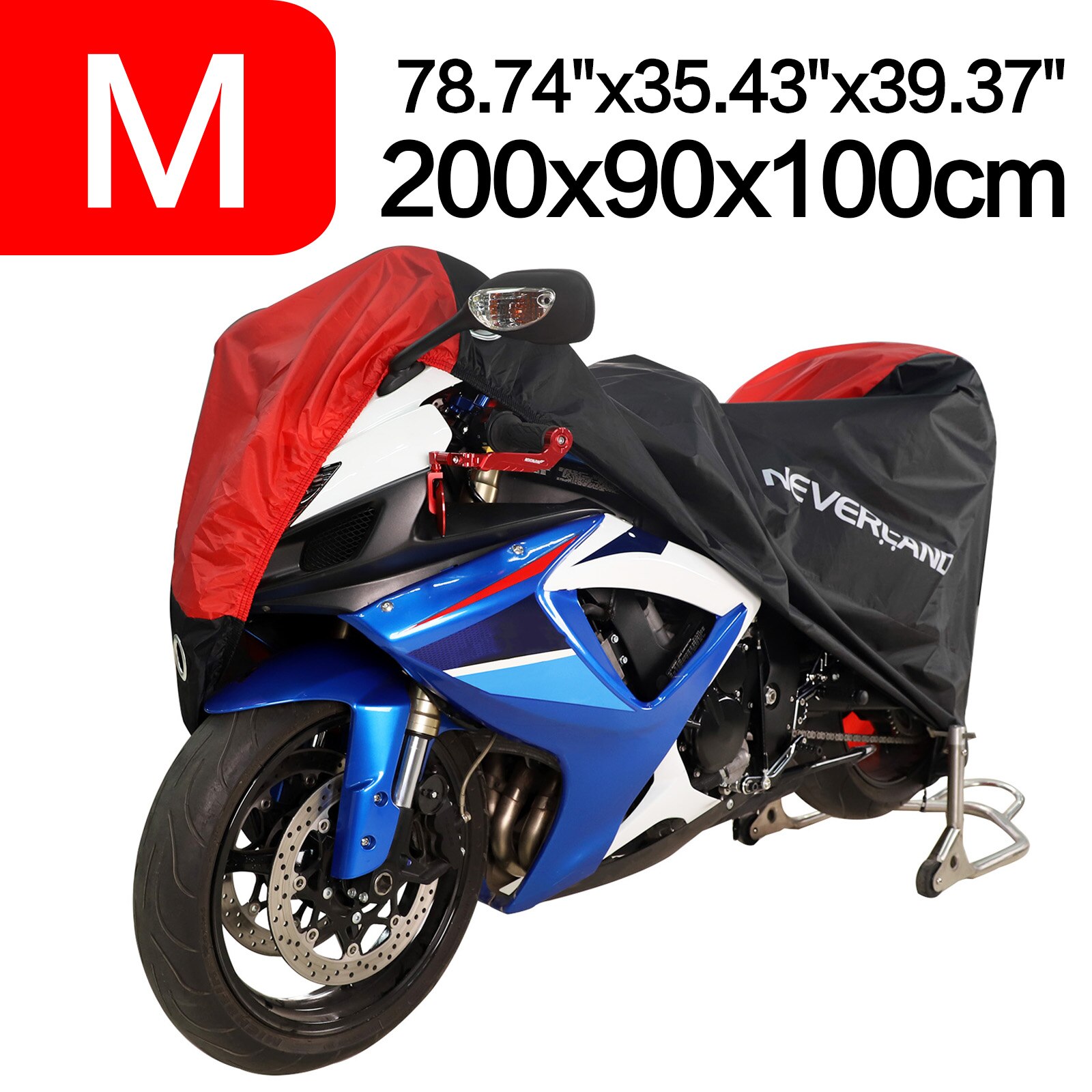 190T Waterdicht Zwart Rood Motorfiets Covers Outdo... – Grandado