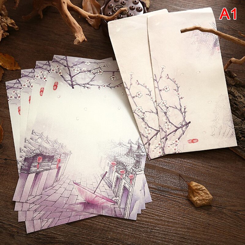 6 Stks/set Vintage Brief Papier En Envelop Set Chi... – Grandado