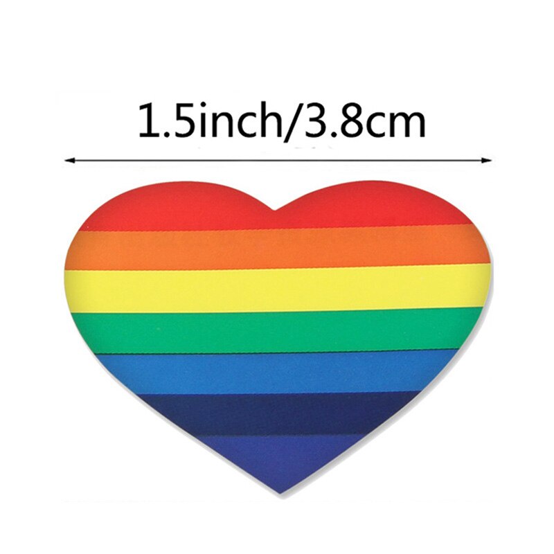Striped Heart Shaped Sticker Rainbow Heart Ribbon ... – Grandado