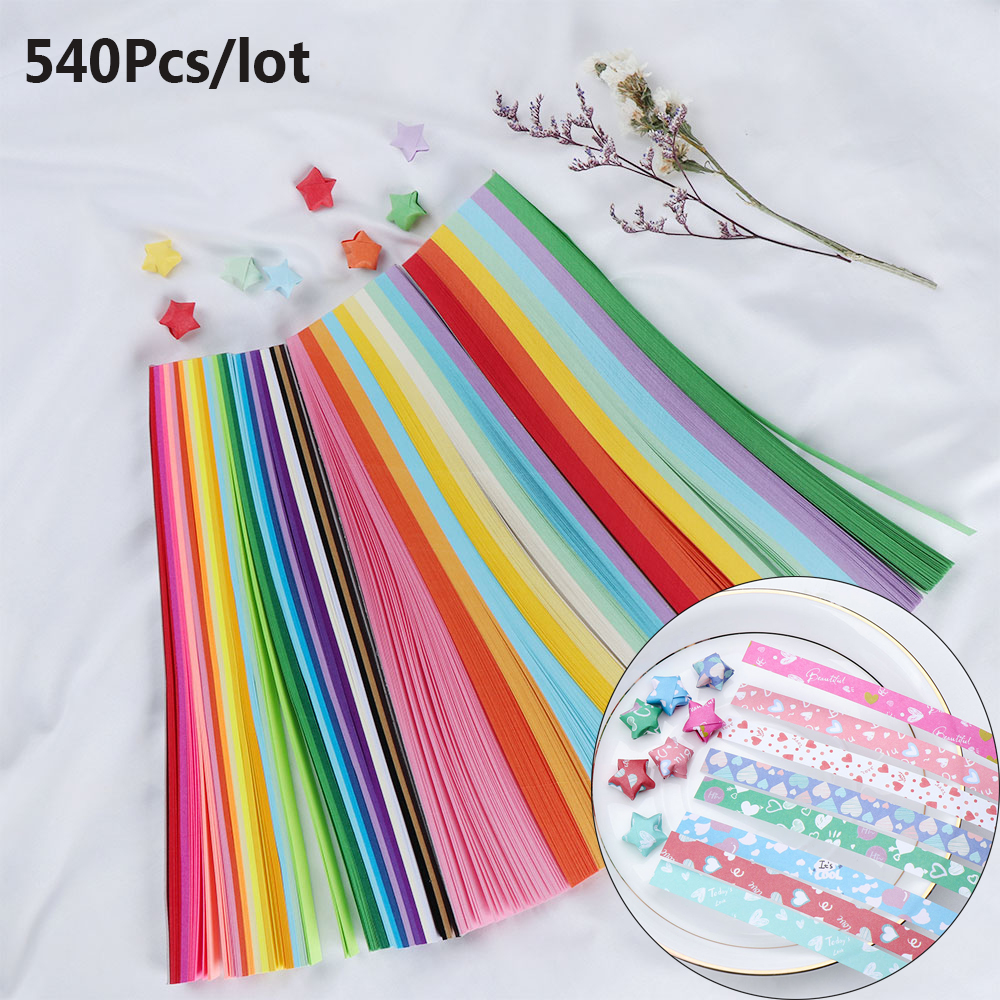 540pcs/lot 5/7/10/27 Colors Mixed Color Set Paper ... – Grandado