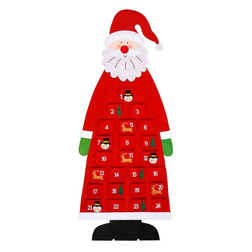 Christmas Advent Calendar With Pockets Felt Fabric... – Grandado