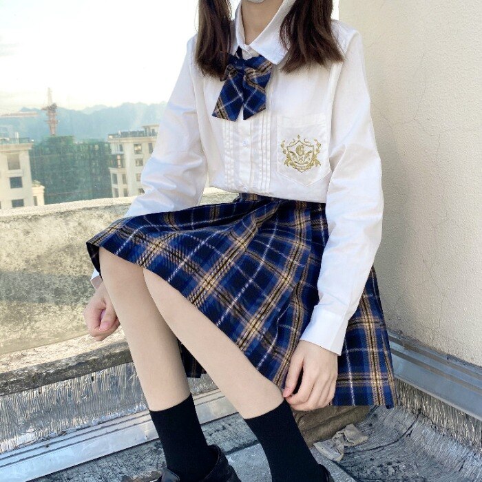 Japanese College Style JK Uniform Long-Sleeved Shi... – Vicedeal