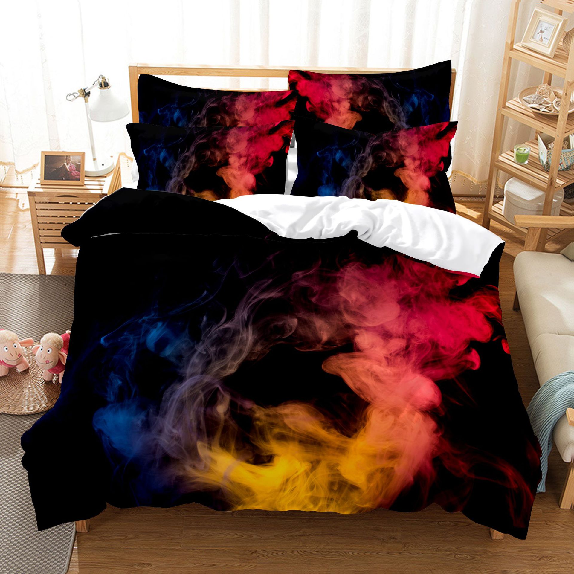 3Pcs Kleur Rook Warrior Sunima Beddengoed Set 3D D... – Vicedeal