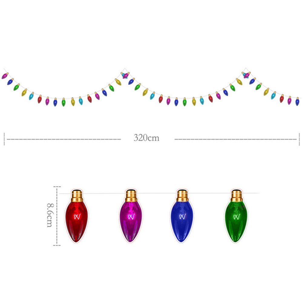 320cm Round/Pointed Light Bulb Garland Hanging Ban... – Grandado