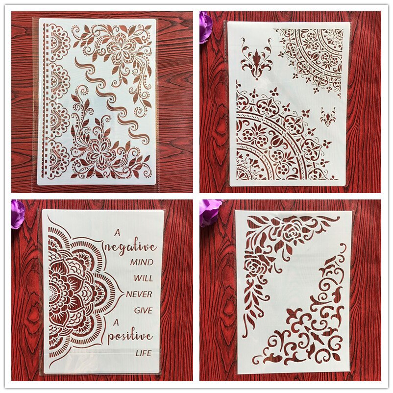 4pcs / set A4 Stencils Painting Coloring Embossing... – Grandado