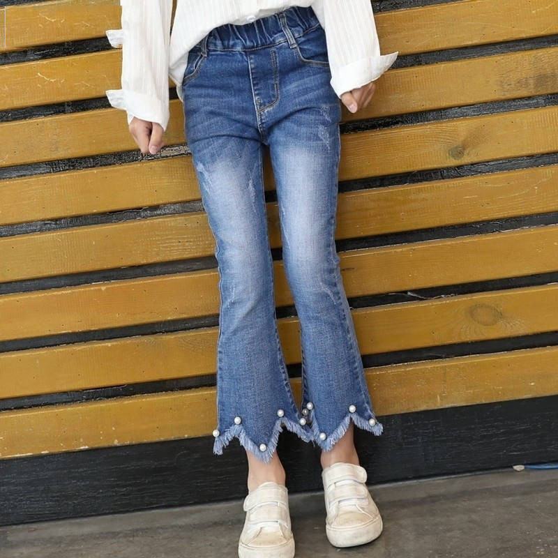 Vår sommar barn jeans för flicka vida ben byxor so... – Grandado