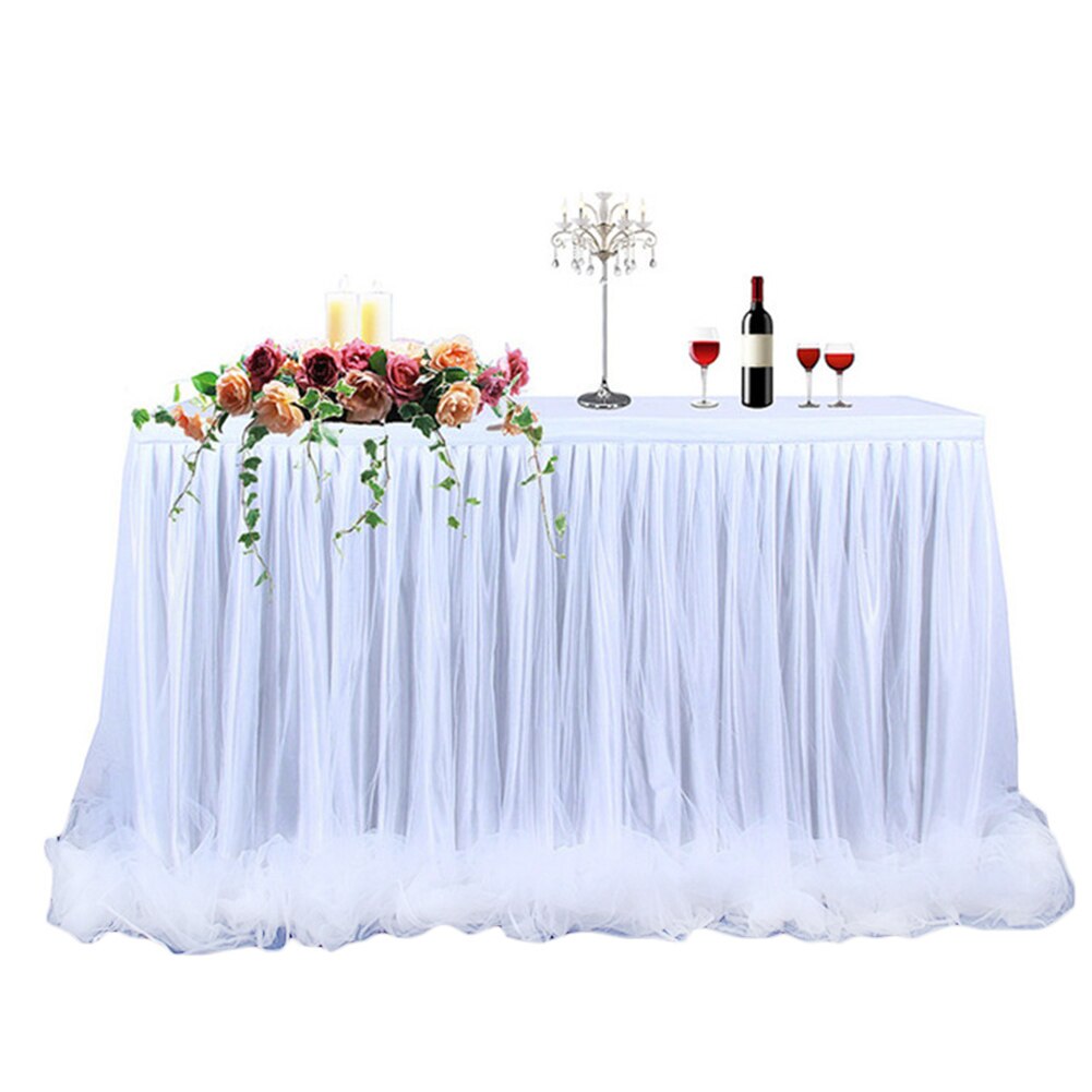 Handmade Tulle Table Skirt Tableware Cloth for Par... – Grandado