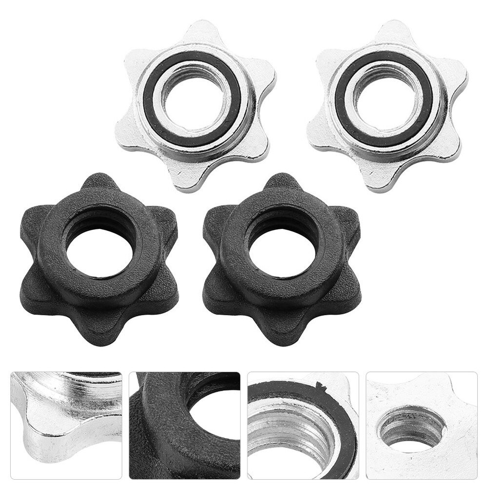 4Pcs Dumbbell Hex Nut Dumbbell Rod Nut Spinlock Co... – Grandado