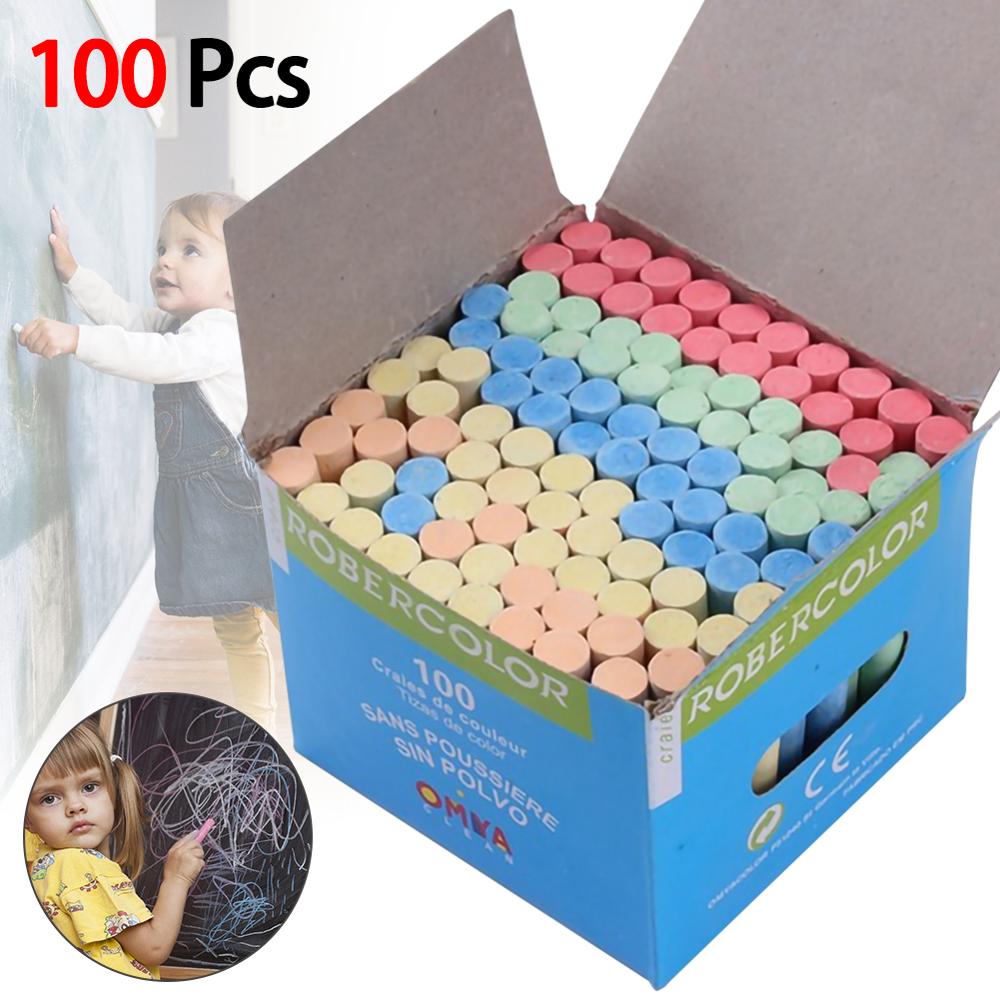 Chalk 12/100PCS Mixed Colour White Sticks Pack Kid... – Grandado