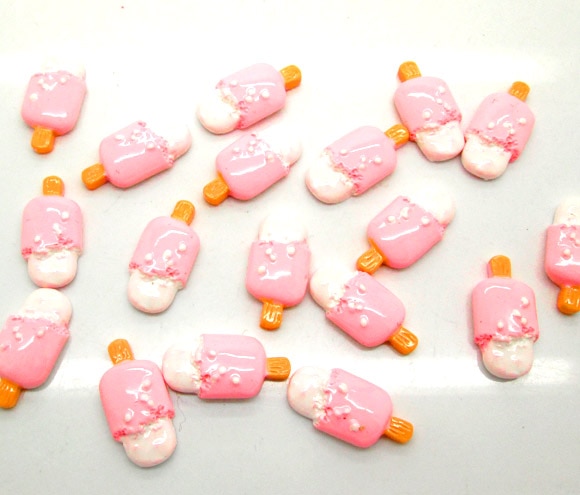 20 stk rosa iskrem harpiks dekorasjon håndverk fla... – Grandado