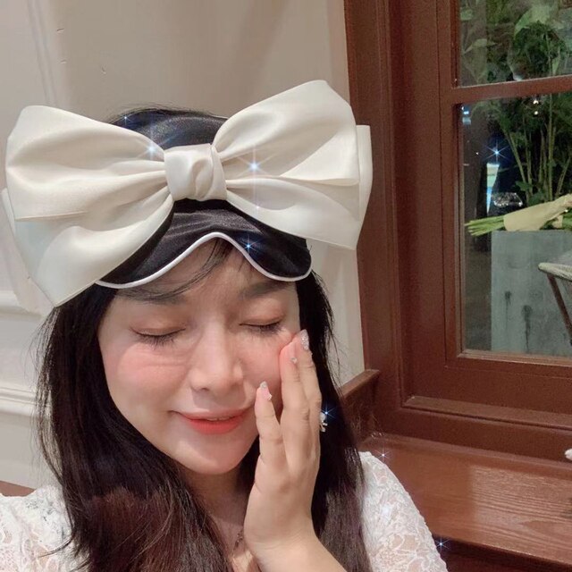Soft Silk Big Bow Sleeping Eye Mask Eye Shade Cove... – Vicedeal