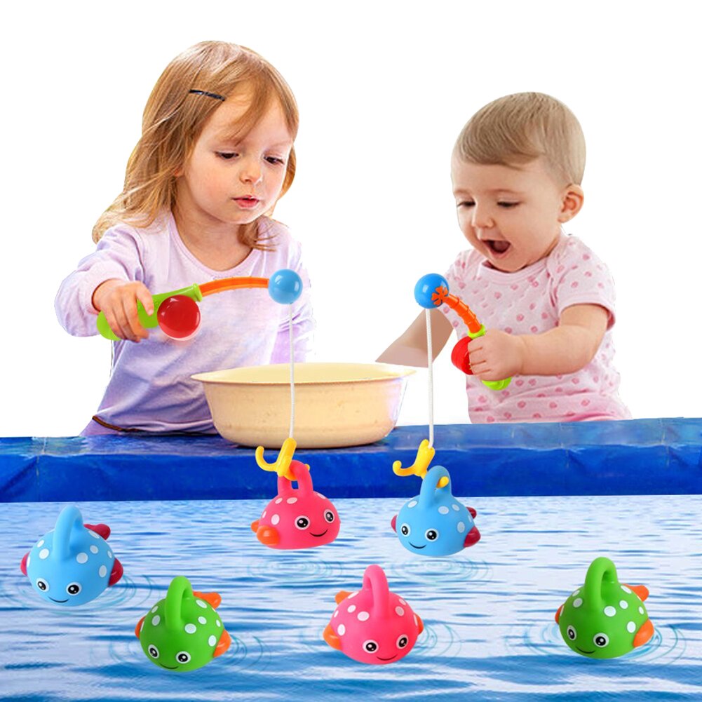 Cartoon Multicolor Fish Fishing Game Bath Set Todd... – Grandado