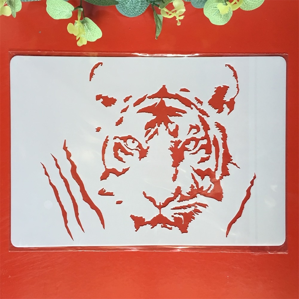 A4 Tiger DIY Layering Stencils Painting Scrapbook ... – Vicedeal