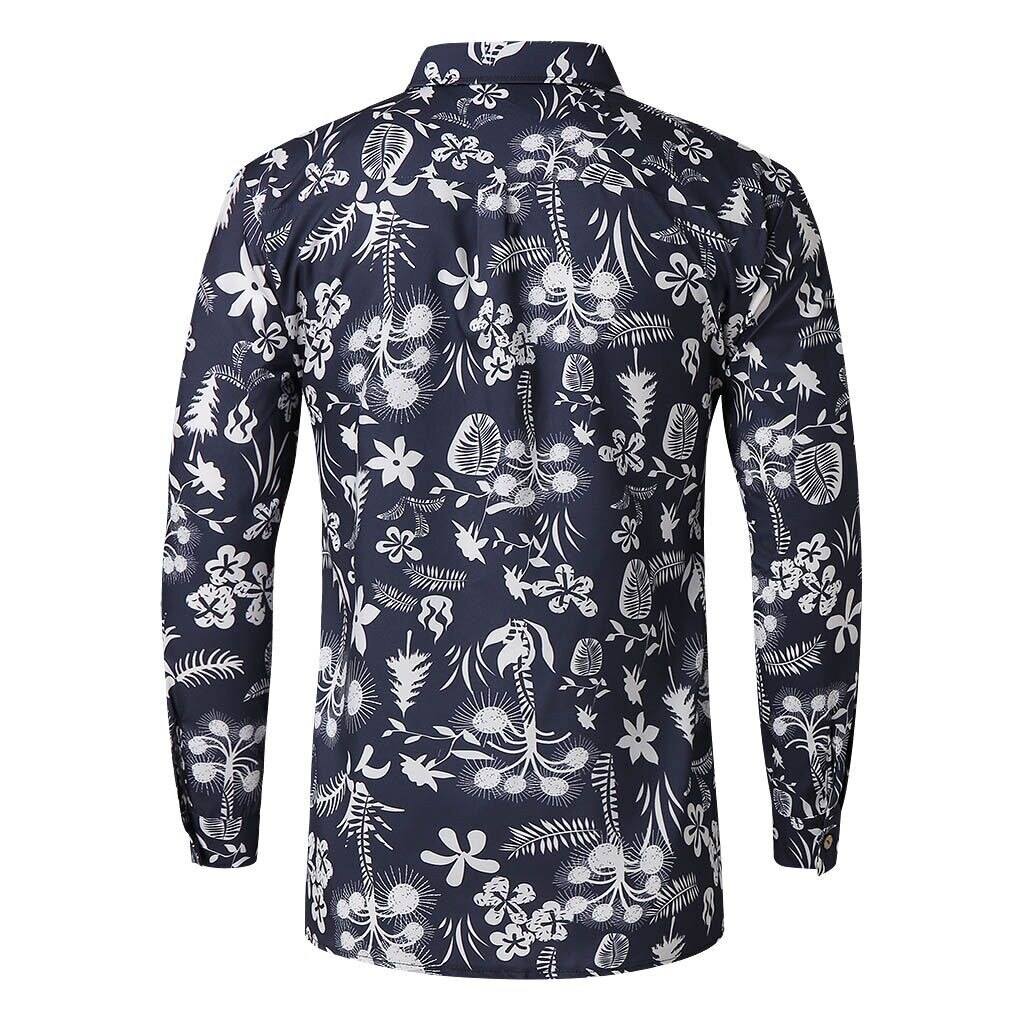 Herfst Mannen Bloemen Gedrukt Shirts Mannelijke Sl... – Vicedeal