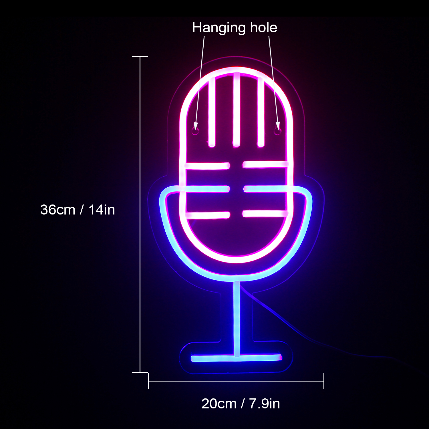 wanxing Neon pink microphone led lights party neon... – Vicedeal