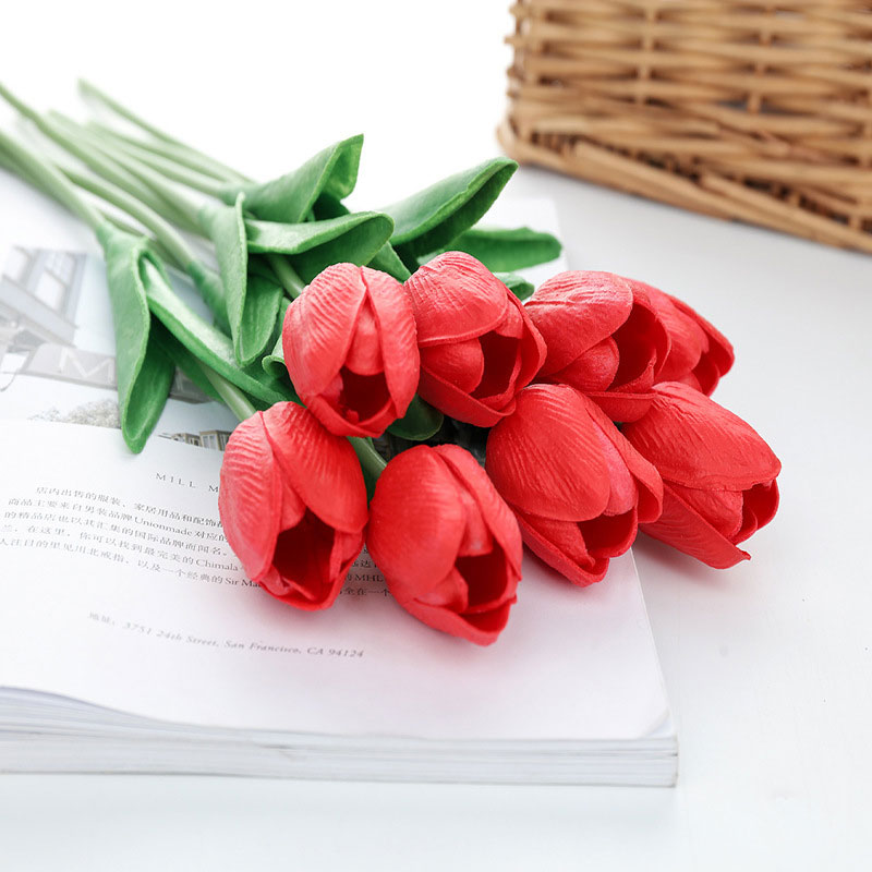 1PC Mini PU Tulips Artificial Flowers Real Touch A... – Vicedeal