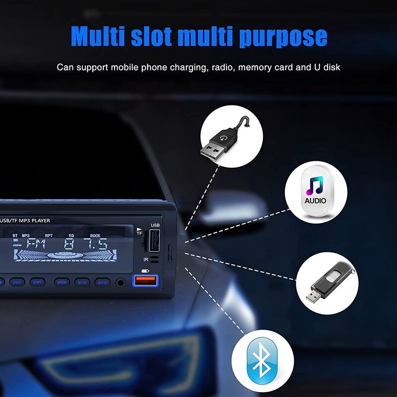 Auto Stereo Enkele Din Auto Radio Met Bluetooth Ca... – Grandado