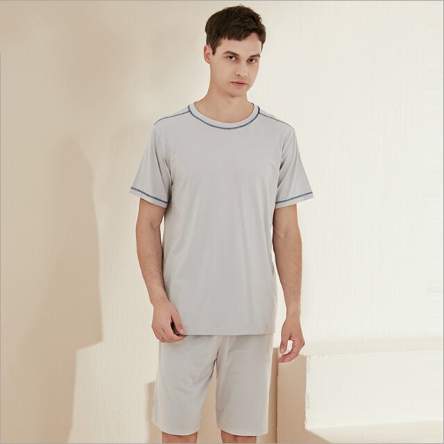 Zomer Mannen Modal Katoen Pyjama Sets Mannen Korte... – Vicedeal