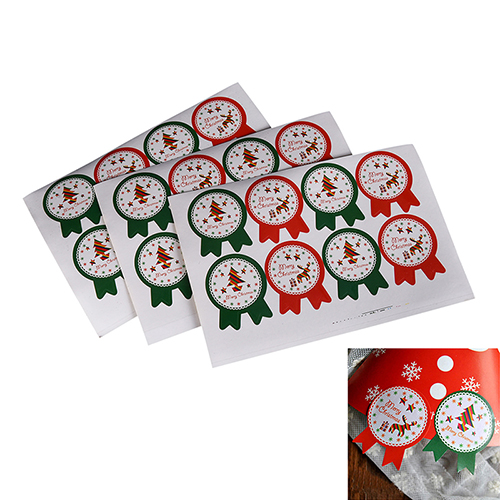 24 pcs 3.5cm*4cm Merry Christmas Kraft Sticker Coo... – Grandado