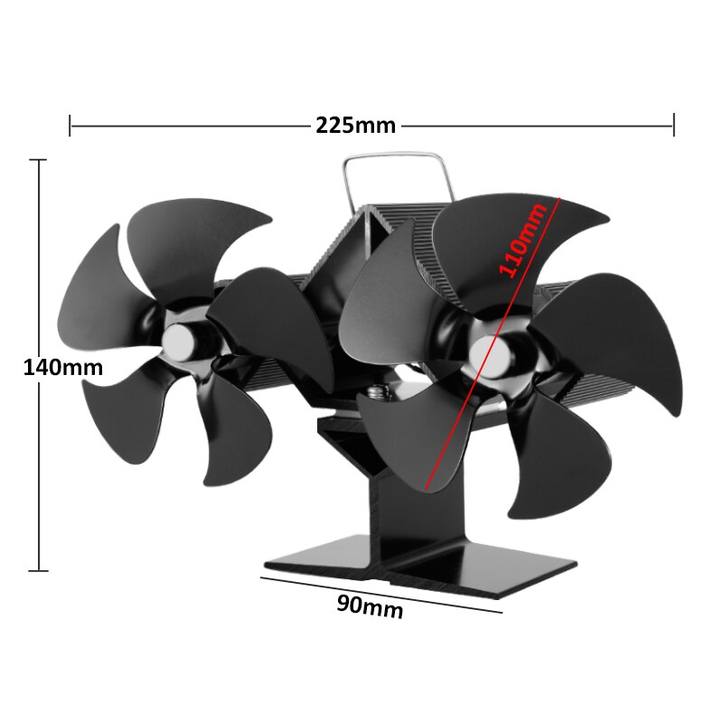 10 Blade Fireplace Fan Double Headed Silent Therma... – Vicedeal