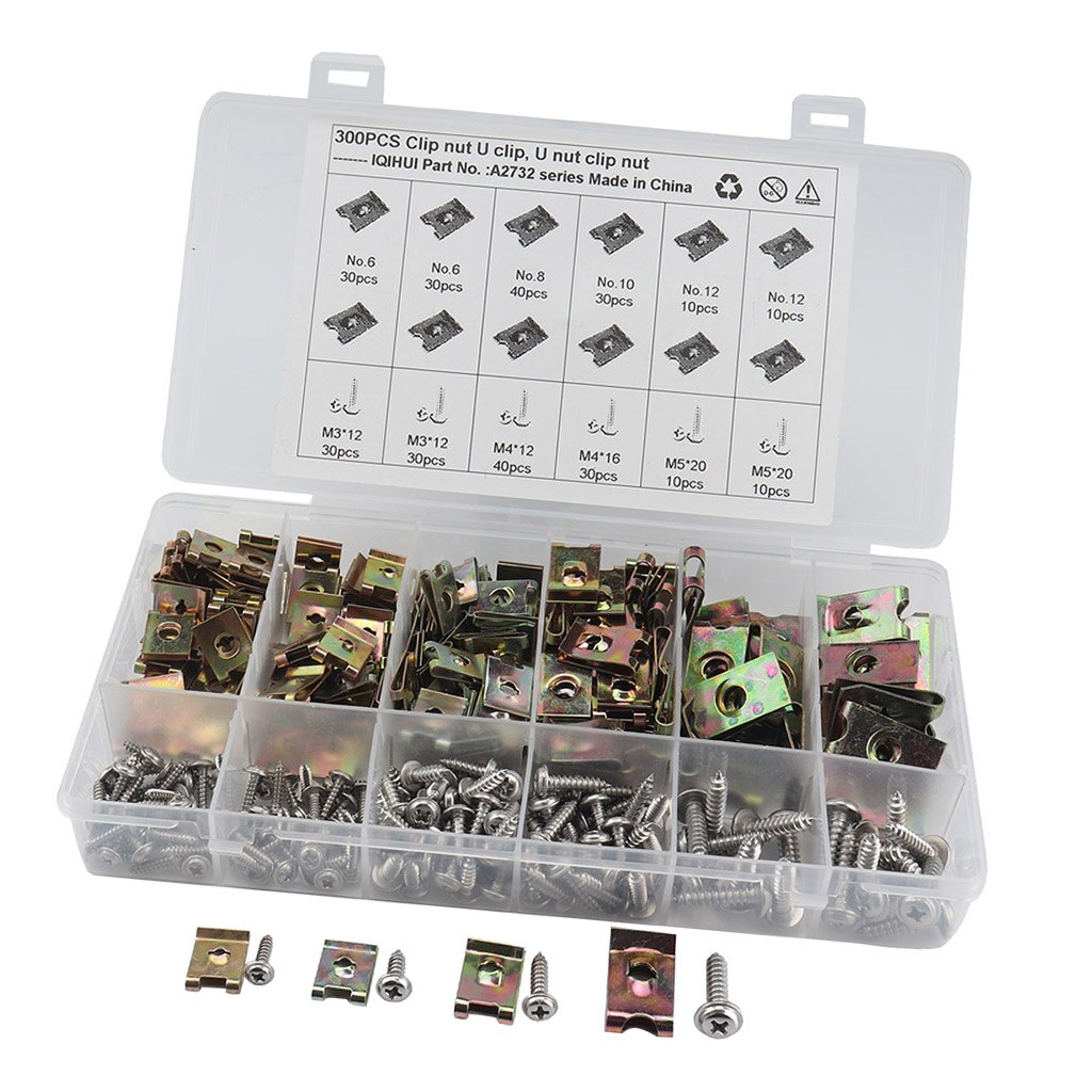 300Pcs Automotive Auto Schroef & U Moer Assortimen... – Grandado