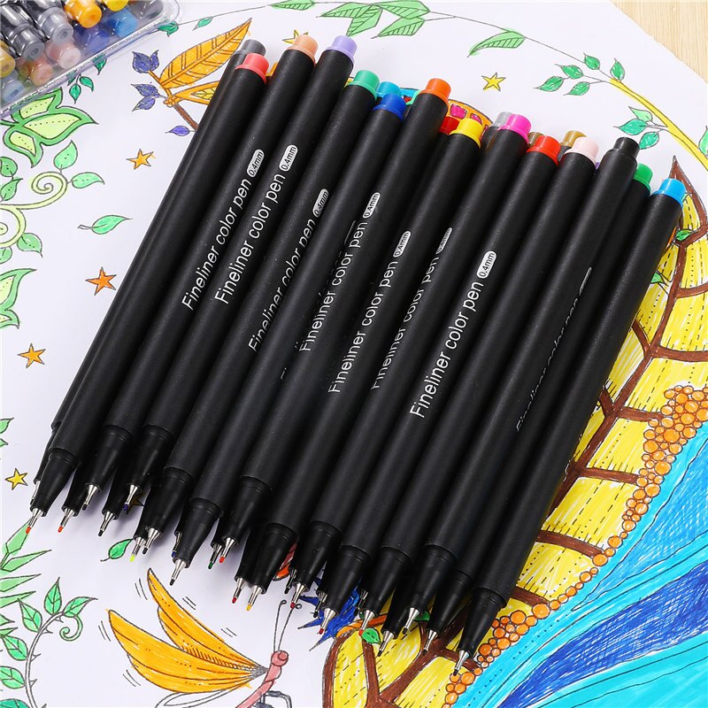 12/24/36/48/60 Fineliner Colors Hook Line Set Ink ... – Vicedeal