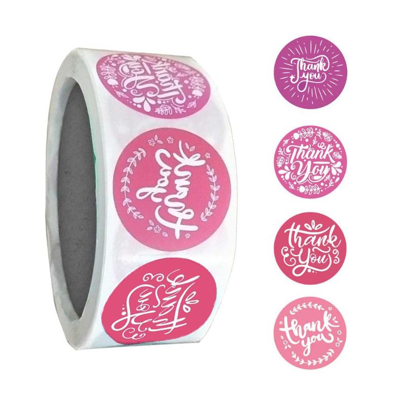 500Pcs/Roll 8 Stijlen Dank U Stickers Tags Handgem... – Grandado