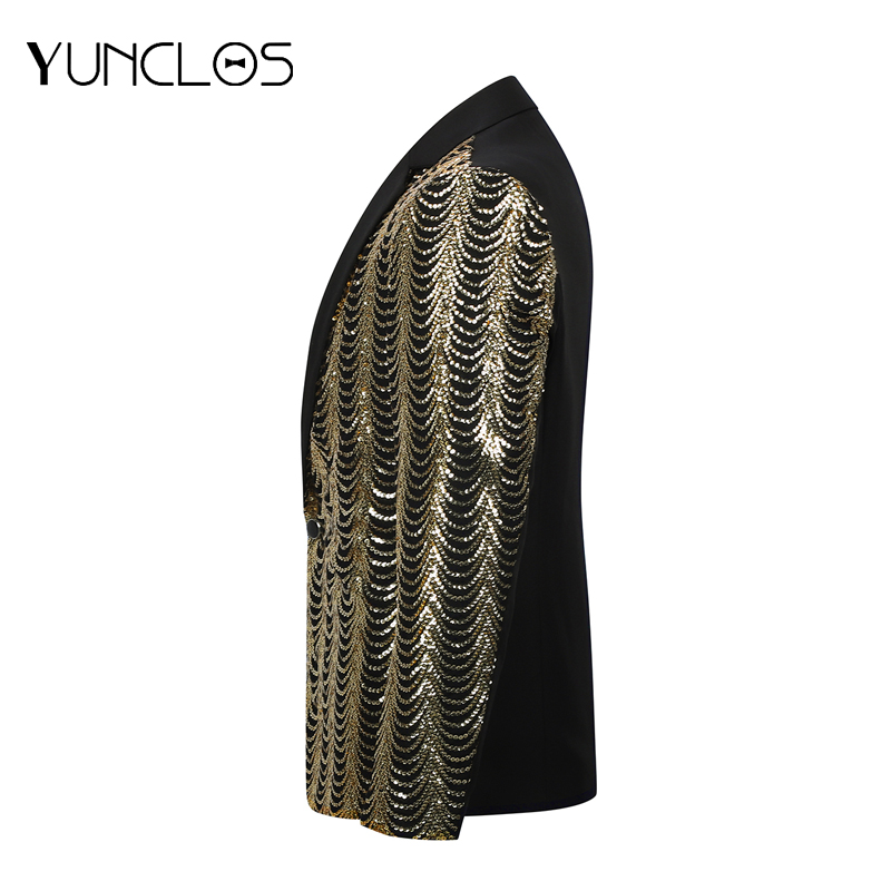 YUNCLOS Single Breasted Sequin Stage Suit EU Size ... – Grandado