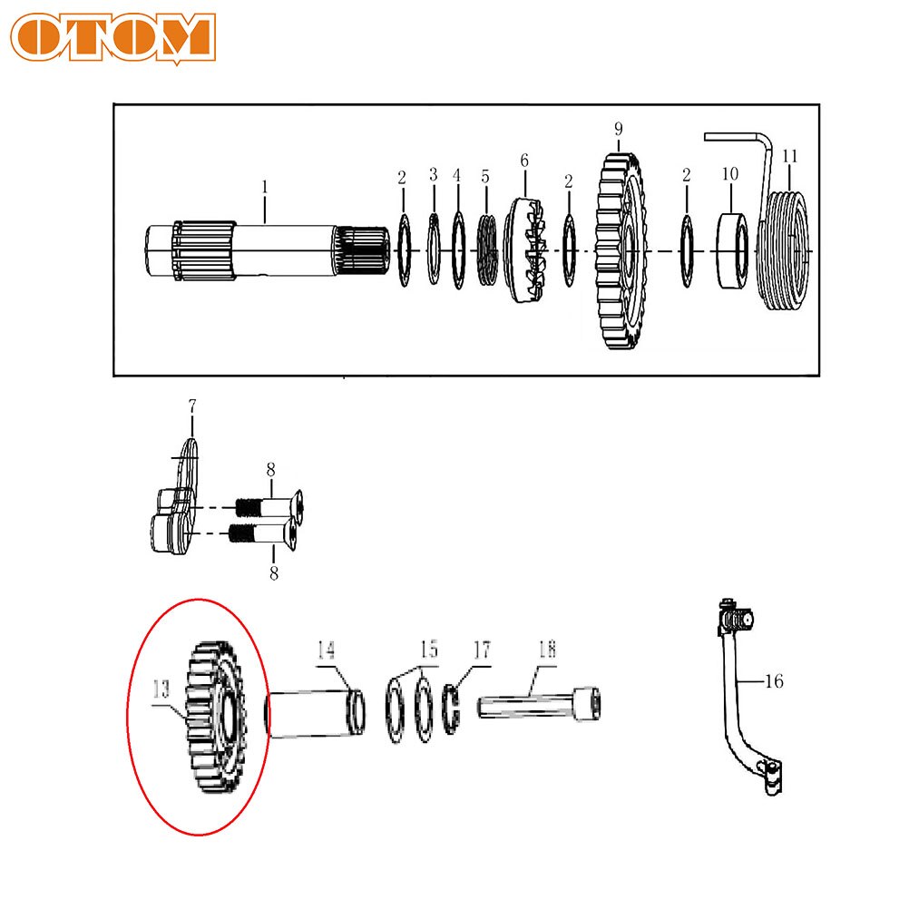 Otom NC250 Onderdelen Voet Begint Brug Versnelling... – Vicedeal