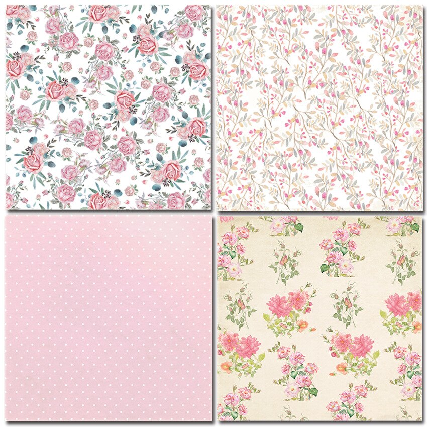 12" 24Pcs/Lot Pink Series Retro Material Pape... – Grandado