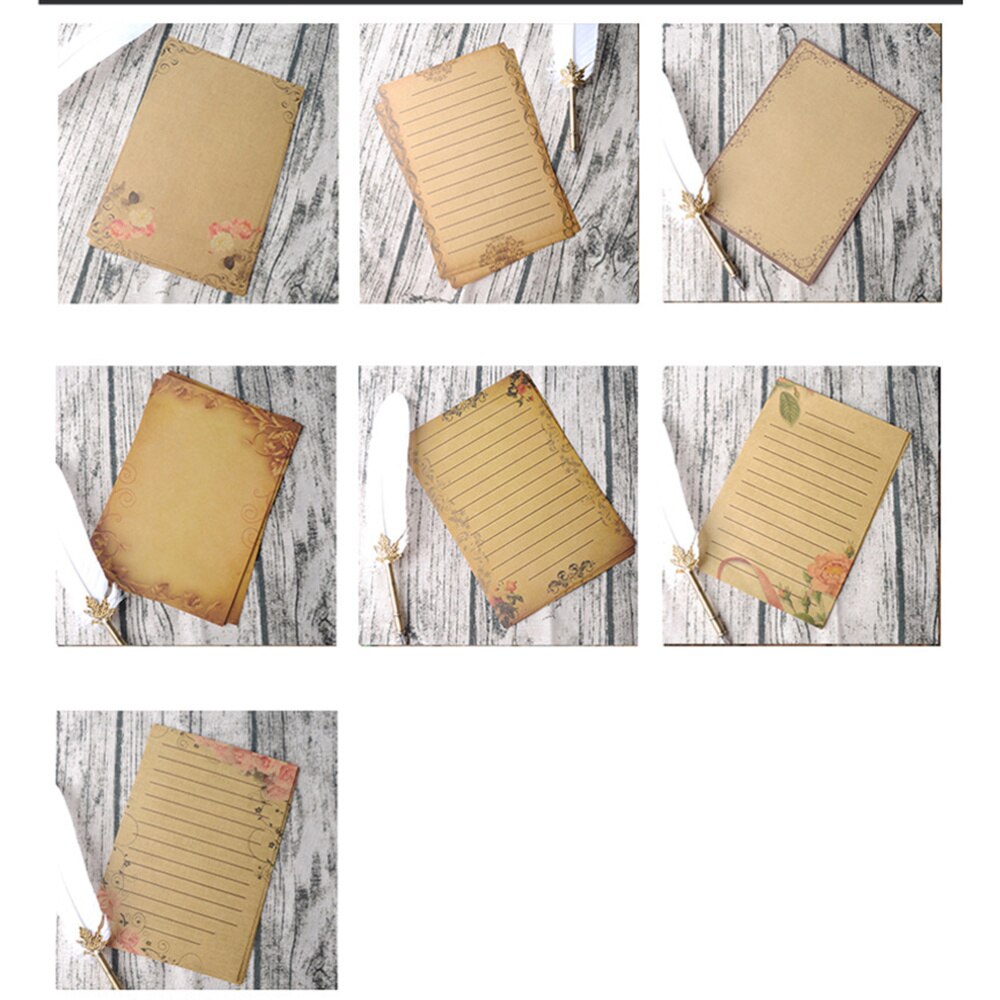 56Pcs Kraft Paper Retro Writing Paper Vintage Lett... – Grandado