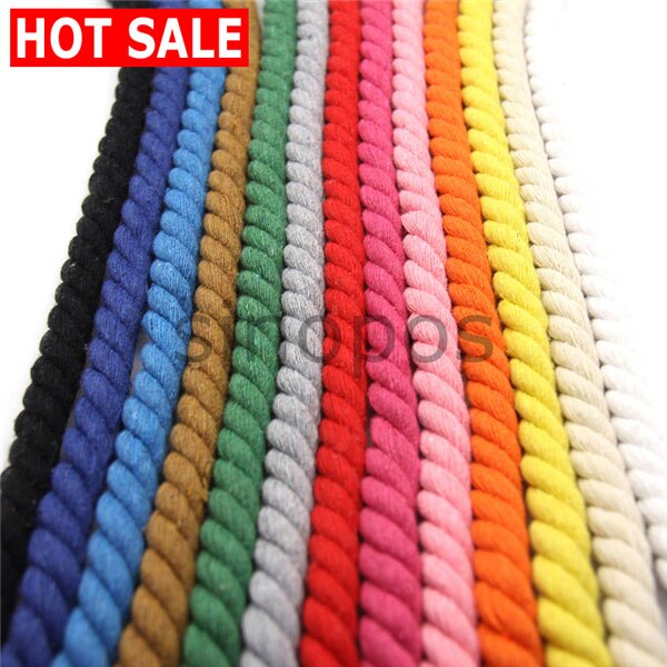 Three strand thick twisted cotton rope, DIY colore... – Grandado