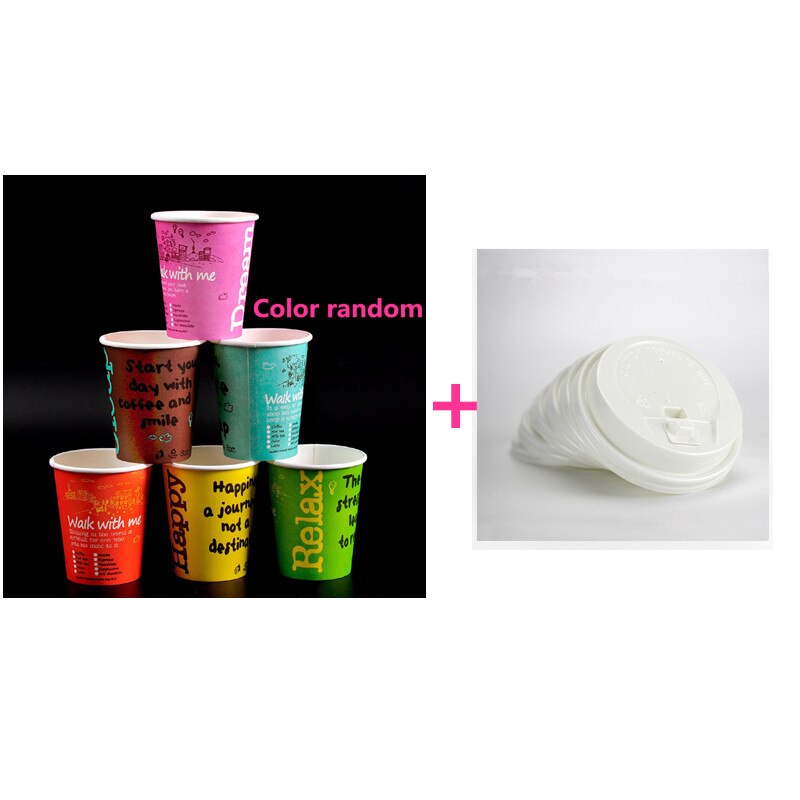 50pcs color disposable coffee cup 8oz 250ml/12oz 4... – Grandado