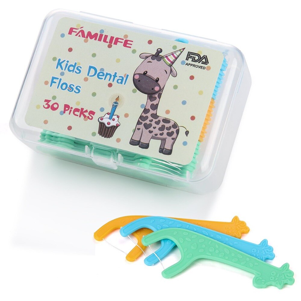 120Pcs Kid's Dental Floss Picks M-03 with 4 Travel... – Grandado