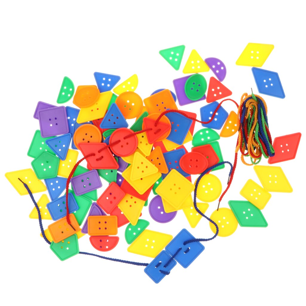 Assorted Geometry Buttons Threading Game Children ... – Grandado