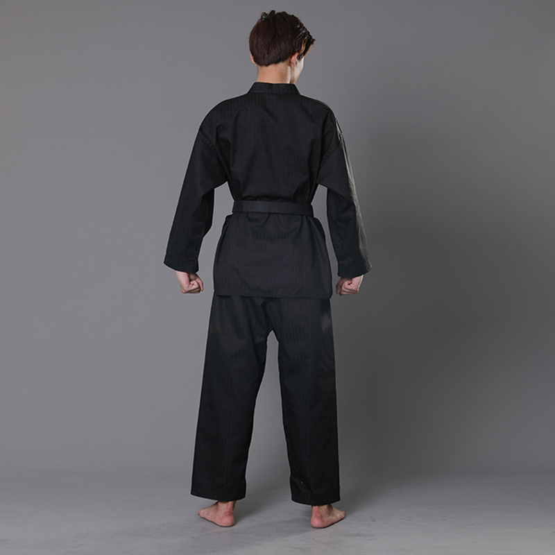 Black Karate Uniform with Waistband Belt Taekwondo... – Grandado