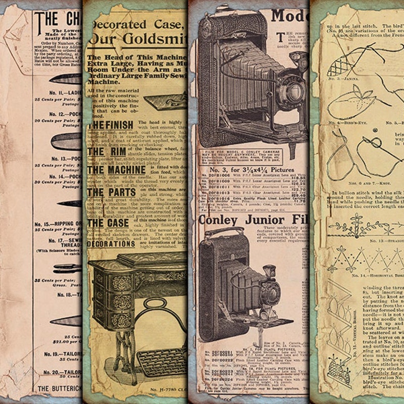 7kinds Vintage material paper DIY scrapbooking jun... – Grandado